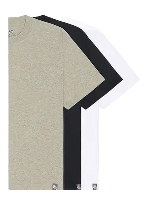 WAO The Relaxed Tee 3 Pack - Black  White  & Heather Grey.