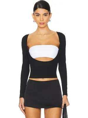 ALL THE WAYS Rocco Cut Out Top - Black