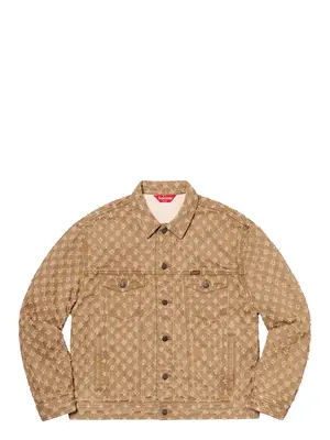 Supreme Hole Punch Denim Trucker Jacket - Brown