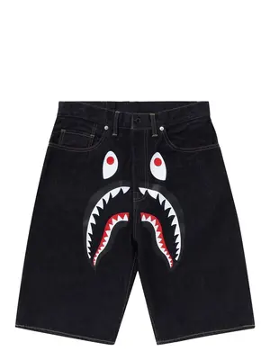 BAPE Shark Denim Shorts - Blue