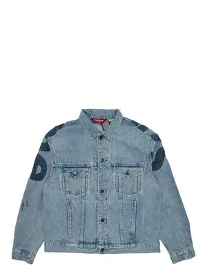 Supreme Inset Logo Denim Trucker Jacket - Blue