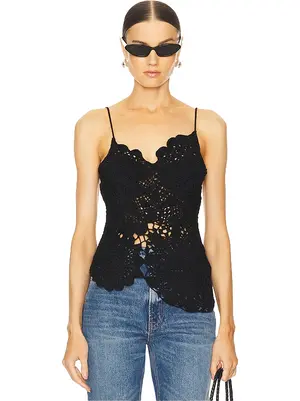 L'academie Crochet Top - Black