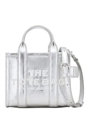 Marc Jacobs Marc Jacobs Metallic Leather Crossbody Tote Bag Metallic Silver