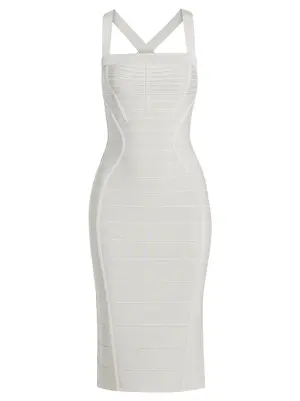 Herve Leger Bandage Midi Dress - Stone