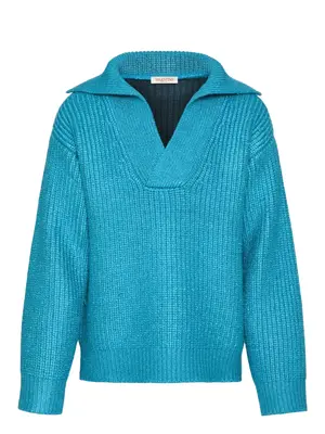 Valentino Garavani Silk Blend Sweater - Blue