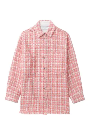 IRO PARIS Plaid Tweed Shirt - Pink