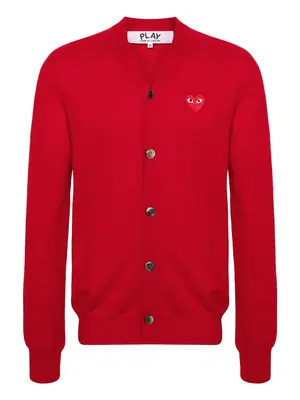 PLAY COMME DES GARCON Comme Des Garçons Play Logo-Appliqué Wool Cardigan