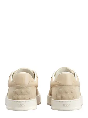 TOD'S Panelled Leather Sneakers - Neutrals