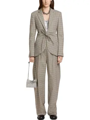 Rabanne Plaid Check Fitted Jacket - Neutrals