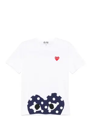 Play Comme Des Garcon Heart-patch T-shirt - White