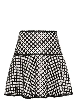 Giambattista Valli Sequined Bouclé Skirt - White