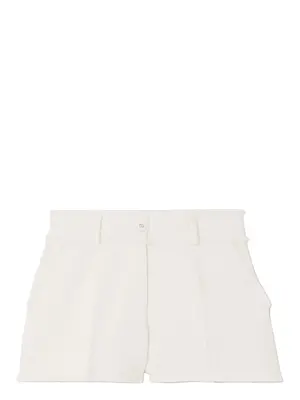 Dolce & Gabbana Frayed Wool-blend Tweed Shorts - White