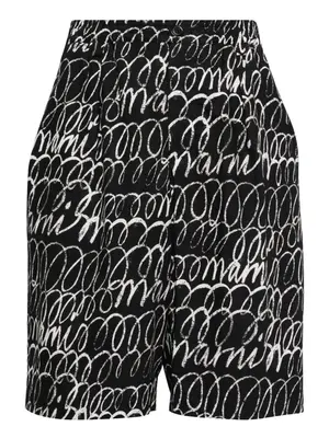 Marni Echoes-print Cotton Shorts - Black