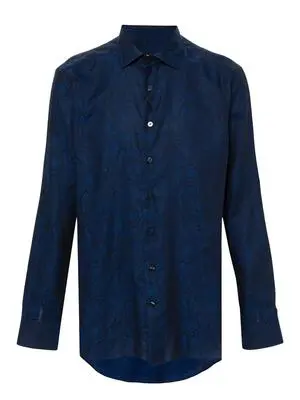 Etro Cotton Jacquard Shirt - Blue