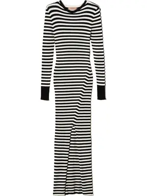 TWINSET Striped Knit Dress - Black