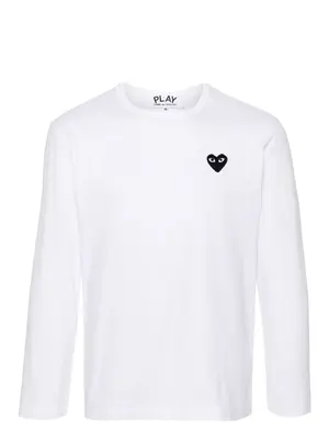 Play Comme Des Garcon Heart-patch T-shirt - White