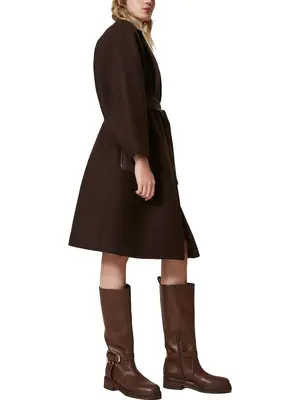 TWINSET Belted Coat - Brown