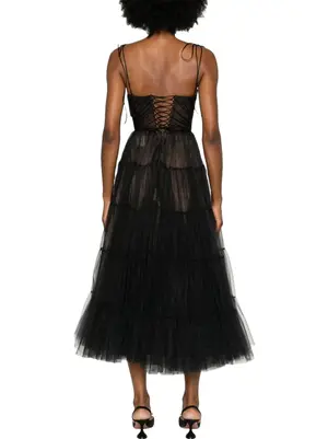 ANA RADU Tulle Maxi Dress - Black