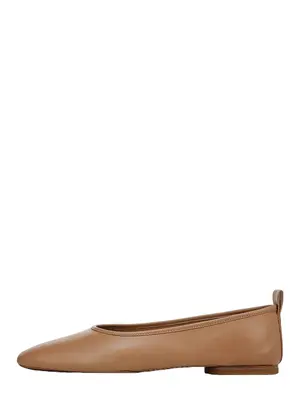 Vince Vivian Leather Ballet Flat Natural
