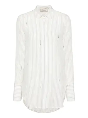 Blumarine Pinstriped Shirt - White