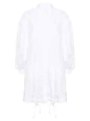 Simone Rocha Button Placket Trapeze Shirt Dress - White