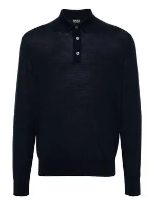 Zegna Wool Polo Shirt - Blue