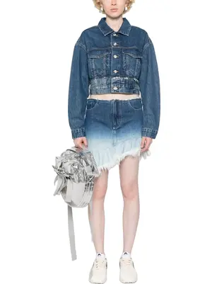 SLVRLAKE Cropped Denim Jacket - Blue