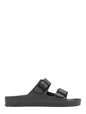 BIRKENSTOCK Logo-debossed Double-strap Slides - Black