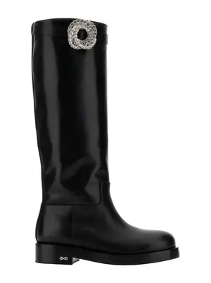 Mach & Mach Galaxy Knee-length Boots - Black