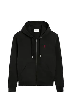 Ami De Coeur Zip-up Sweatshirt - Black