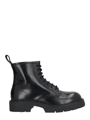 Sandro Leather Combat Ankle Boots - Black
