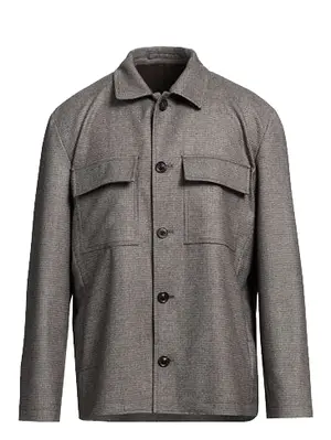 LARDINI Lardini Houndstooth Wool-Cashmere Safari Jacket Brown