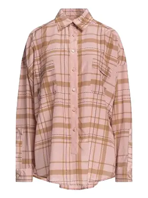 BALLANTYNE Tartan Pattern Oversized Shirt - Pink