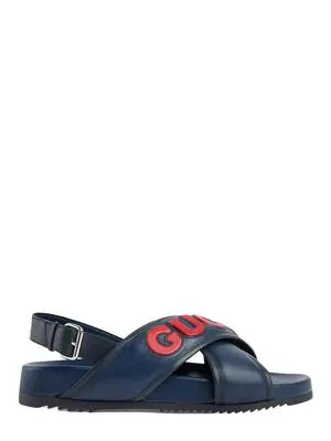 Gucci Cross Band Sandals - Blue/red