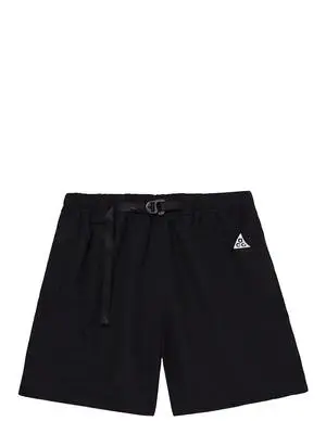 Nike Logo Belted Straight-leg Shorts - Black/anthracite