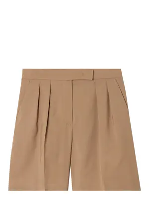 Max Mara Jessica Pleated Wool Shorts - Brown