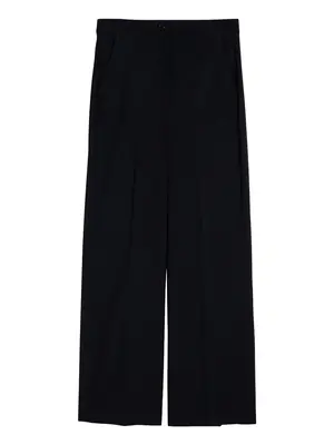 DEPARTMENT 5 Wool Blend Wide Leg Trousers - Blue