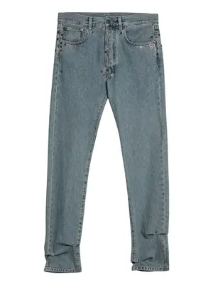 Moschino Rivet Detailed Jeans - Light Blue