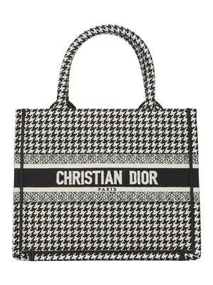 Dior Houndstooth Book Tote - Black