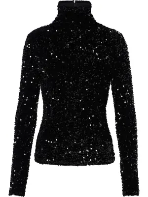 XU ZHI Sequined Top - Black