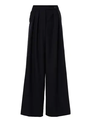 Dries Van Noten Pleated Wide-leg Pants - Black