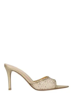 GIANVITO ROSSI Embellished Rania Mules - Gold