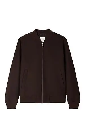 Sandro Regular-fit Technical Wool-blend Jacket - Chocolate