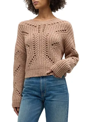 Naadam Pointelle-knit Cotton Sweater - Sand