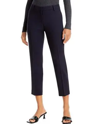 Theory Treeca Wool-blend Cropped Pants - Deep Navy