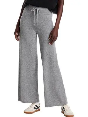 Aqua 100% Cashmere Drawstring Pants Medium Grey