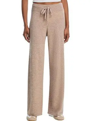 Aqua 100% Cashmere Drawstring Pants - Wheat