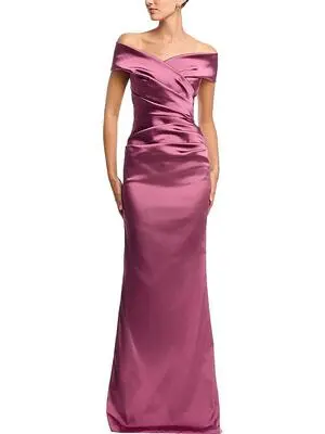 Rickie Freeman For Teri Jon Satin Stretch Gown - Amethyst