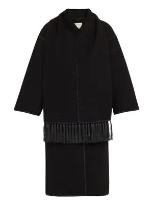 TOTÊME-Toteme Fringe Embroidered Wool Coat