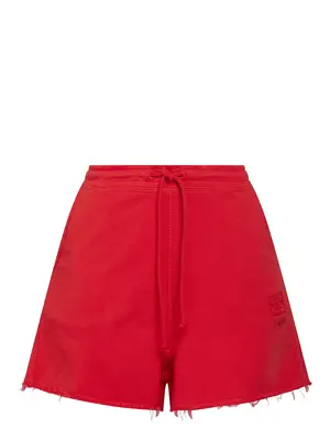 GANNI French Cotton-terry Shorts - Red
